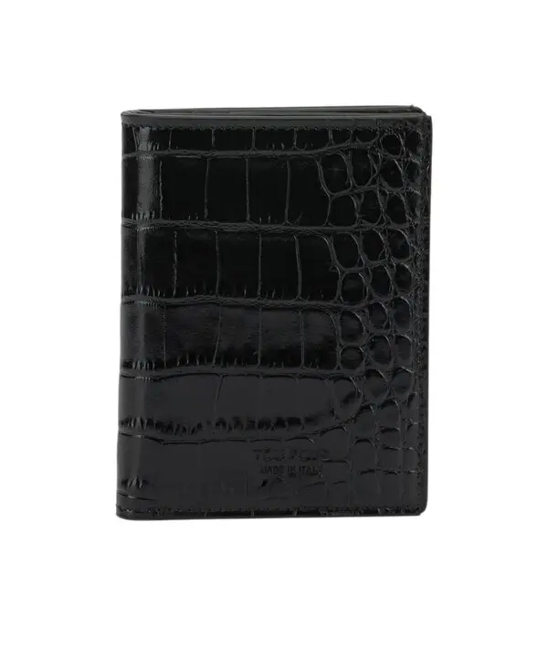 TOM FORD Logo Folding Card Holder - Black