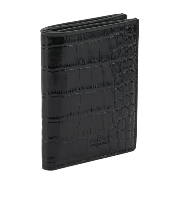 TOM FORD Logo Folding Card Holder - Black