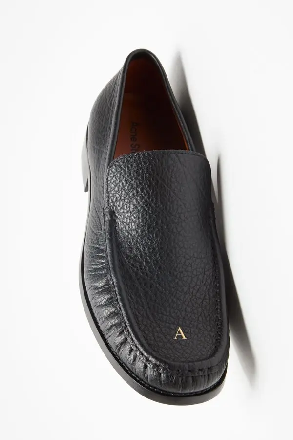 Acne Studios Leather Loafers With Embossed Initials