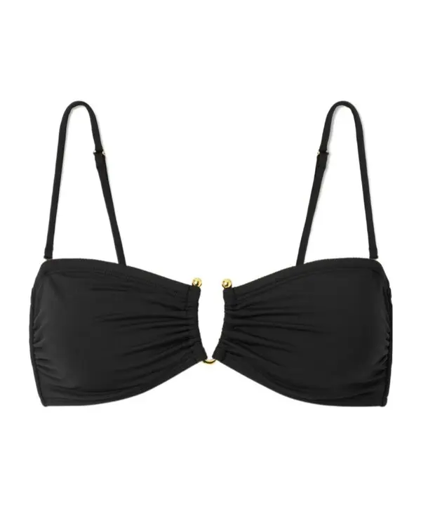 NILI LOTAN Embellished Bikini Top - Black