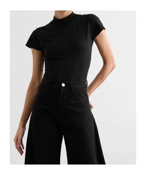 Alaïa Logo Embroidered Jersey Bodysuit