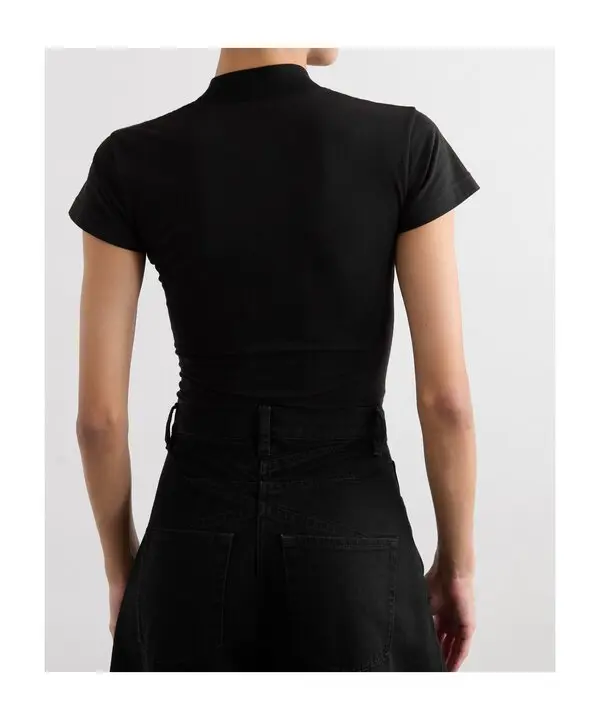 Alaïa Logo Embroidered Jersey Bodysuit