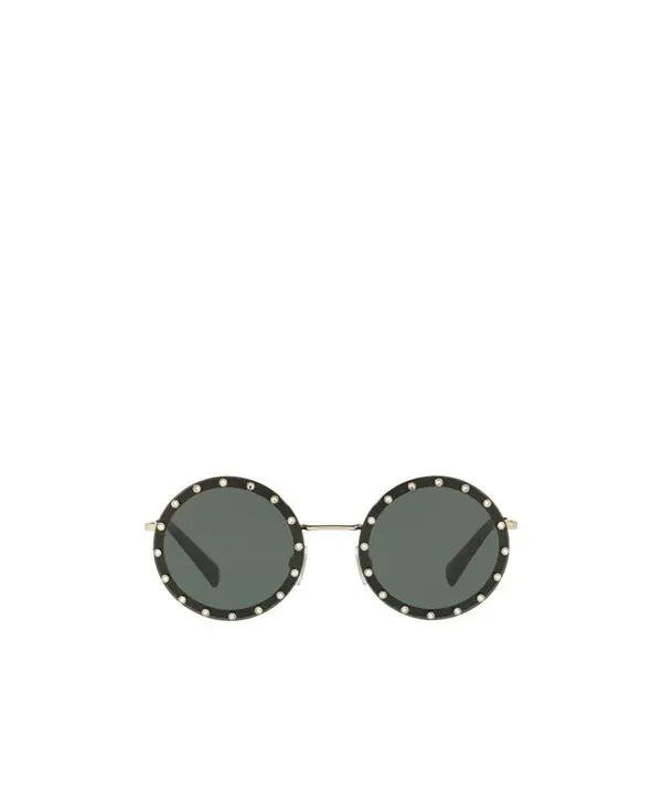 Valentino Garavani Round Embellished Sunglasses - Gray