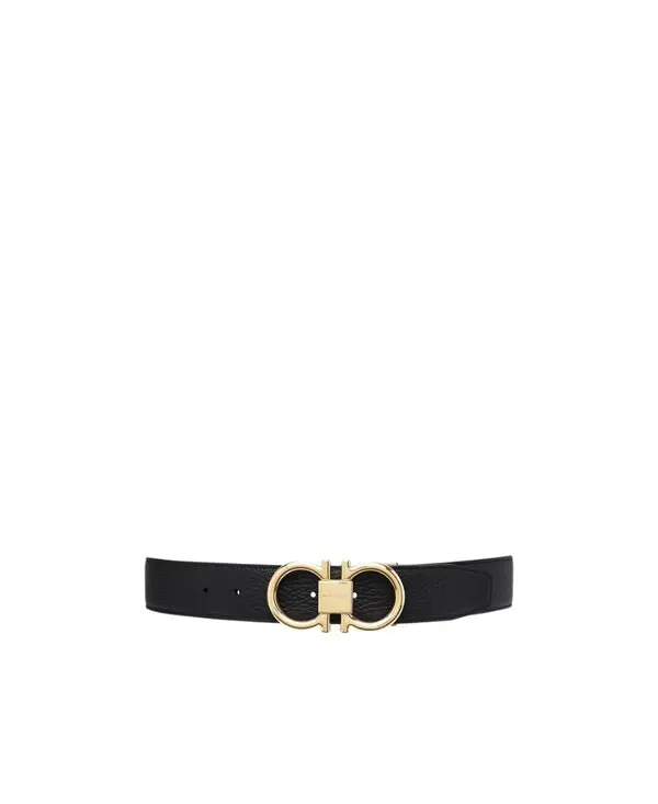FERRAGAMO Gancini Reversible Belt - Black/cocoa