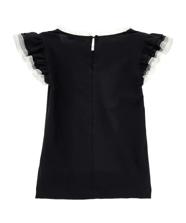 Philosophy Di Lorenzo Serafini Lace-trimmed Ruffled Sleeve Top