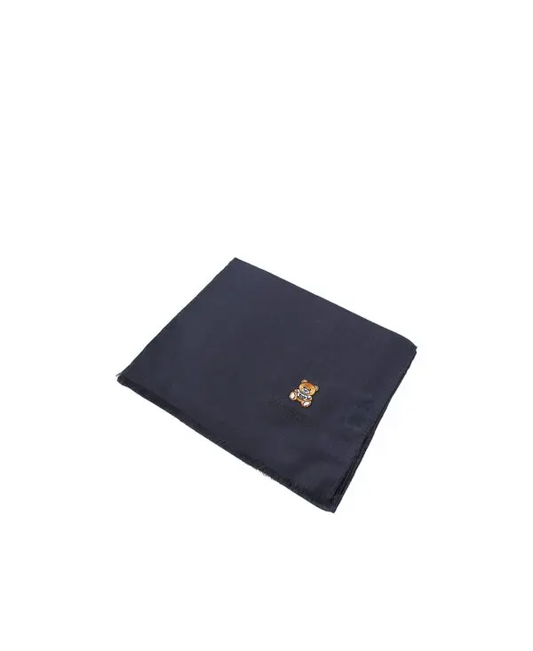 Moschino Teddy Patch Logo-print Scarf - Black