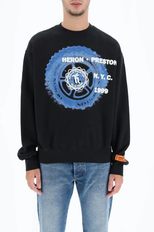 Heron Preston Logo Print Long Sleeve Sweatshirt