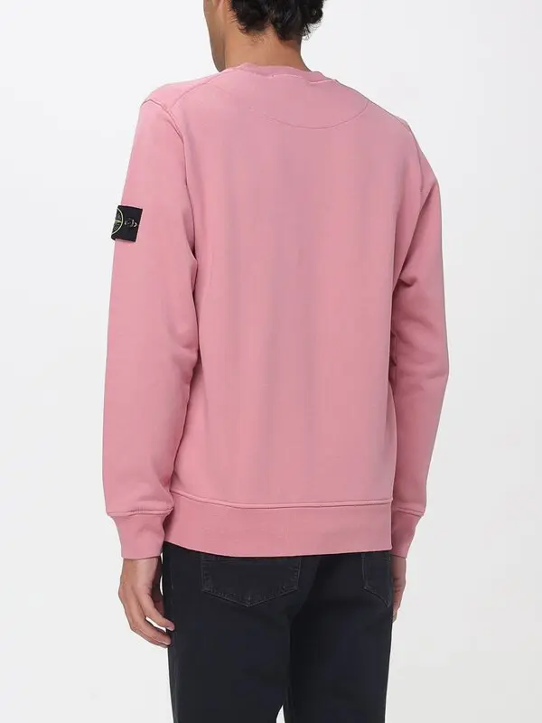 Stone Island Logo Patch Crew Neck Sweatshirt - Pink