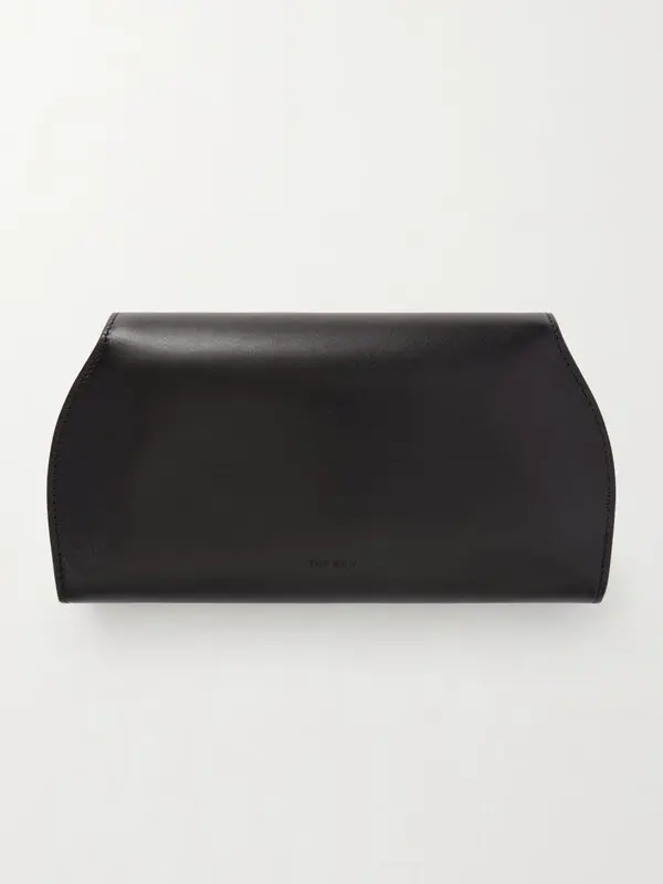 THE ROW Curved Leather Clutch