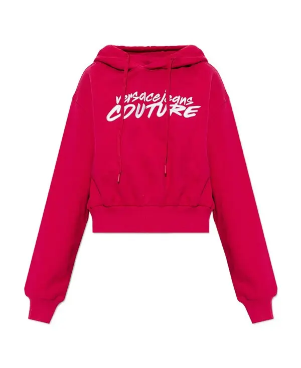 Versace Logo Embroidered Drawstring Hoodie