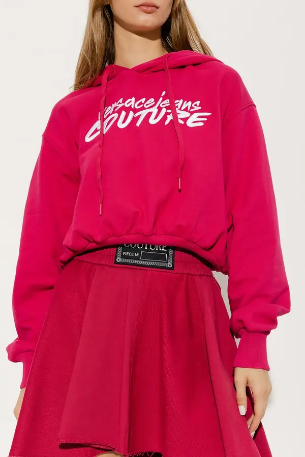 Versace Logo Embroidered Drawstring Hoodie
