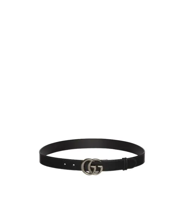 Gucci Double G Logo Plaque Belt - Black