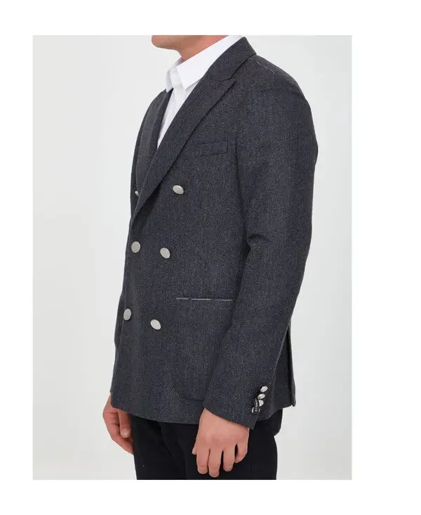 TONELLO Double-breasted Jacket With Peak Lapels And Trim Pockets