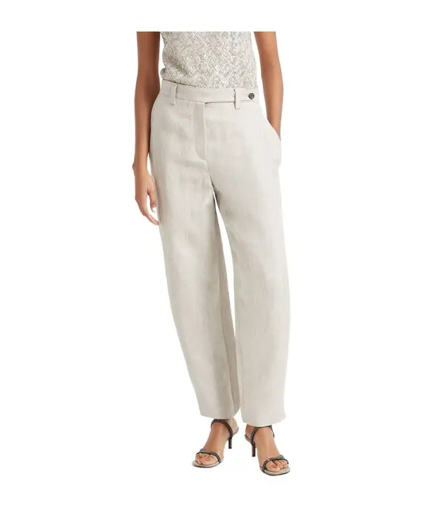 Brunello Cucinelli Tailored Trousers With Adjustable Cuffs - Cool Beige
