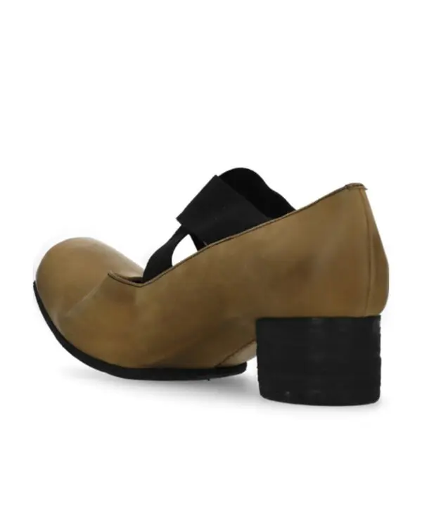 UMA WANG Square-toe Leather Ballerina - Green