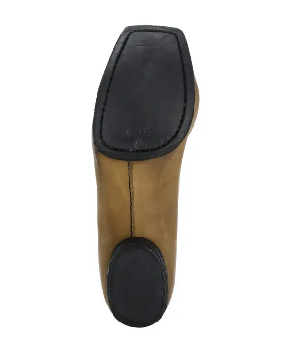 UMA WANG Square-toe Leather Ballerina - Green