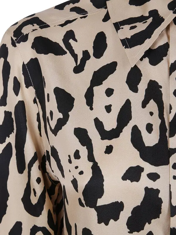 Sportmax Animal Print Long Sleeve Shirt