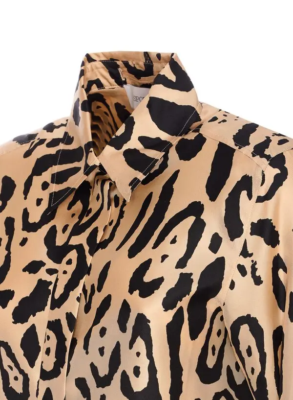 Sportmax Animal Print Long Sleeve Shirt