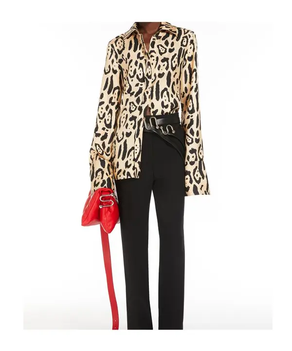 Sportmax Animal Print Long Sleeve Shirt