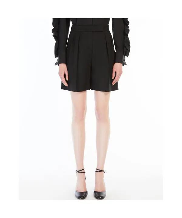 Max Mara Jessica Pleated Detail Shorts - Black