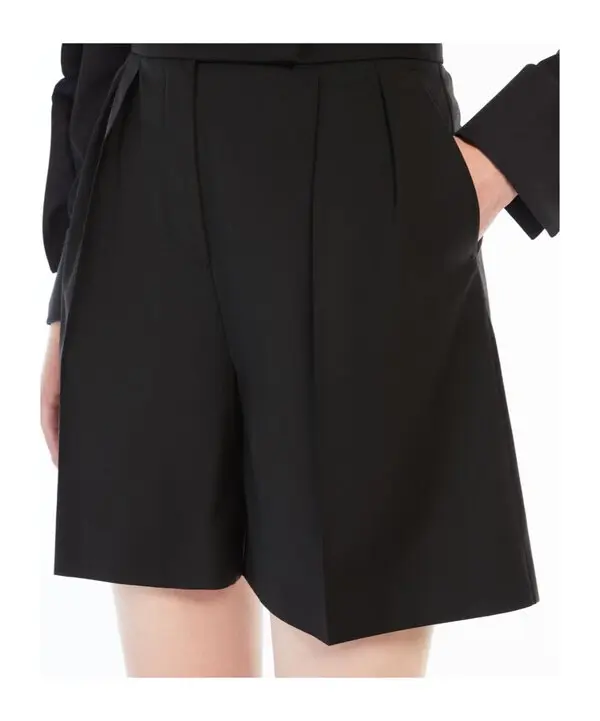 Max Mara Jessica Pleated Detail Shorts - Black