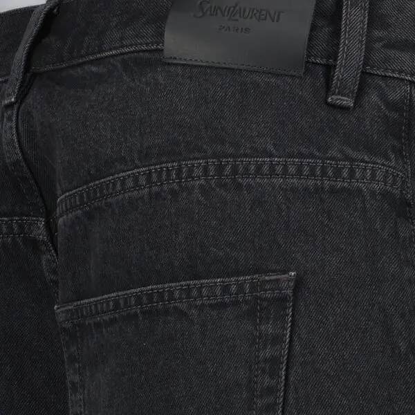 Saint Laurent Distressed Denim Bermuda Shorts