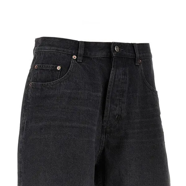 Saint Laurent Distressed Denim Bermuda Shorts