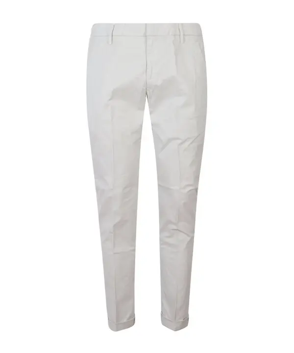 DONDUP Mid-rise Straight Leg Trousers - White