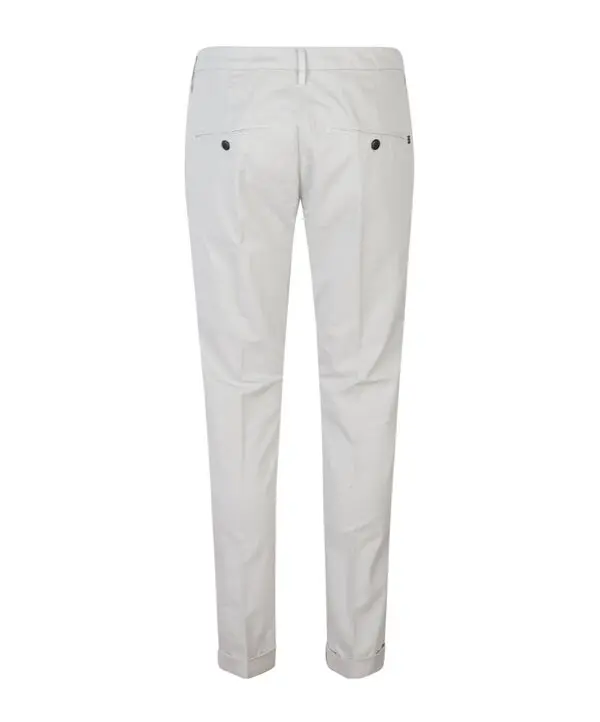 DONDUP Mid-rise Straight Leg Trousers - White