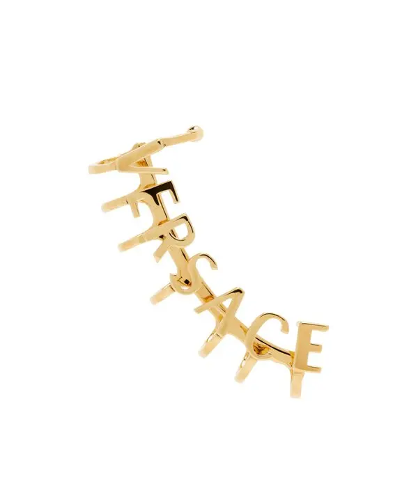Versace Logo Lettering Ear Cuff - Golden