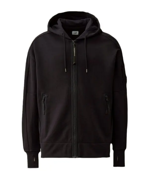 C.P. COMPANY Diagonal Fleece Hooded Sweatshirt - Blue