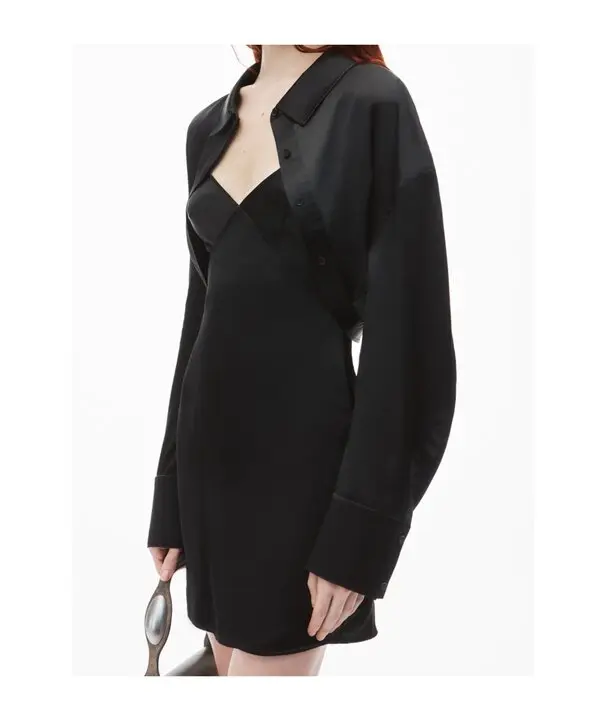 Alexander Wang Satin Slip Dress With Jacket