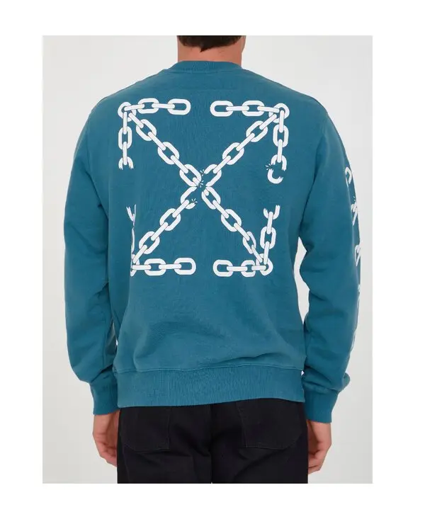 Off-White Chain Arrows Print Crew Neck Sweatshirt