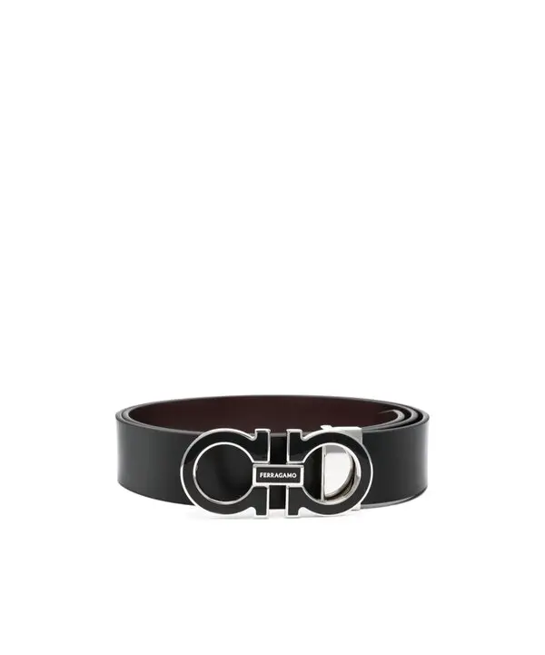 FERRAGAMO Gancini Reversible Belt - Black
