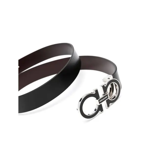 FERRAGAMO Gancini Reversible Belt - Black