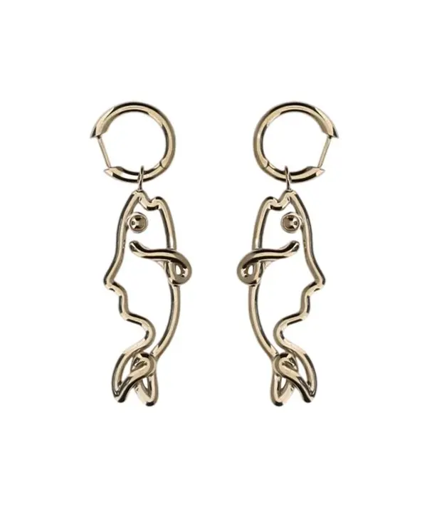 Bottega Veneta Fish Motif Drop Earrings - Gold