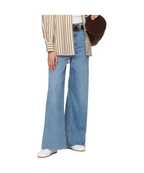 RAG  BONE Rag & Bone Logo Patch Wide Leg Jeans