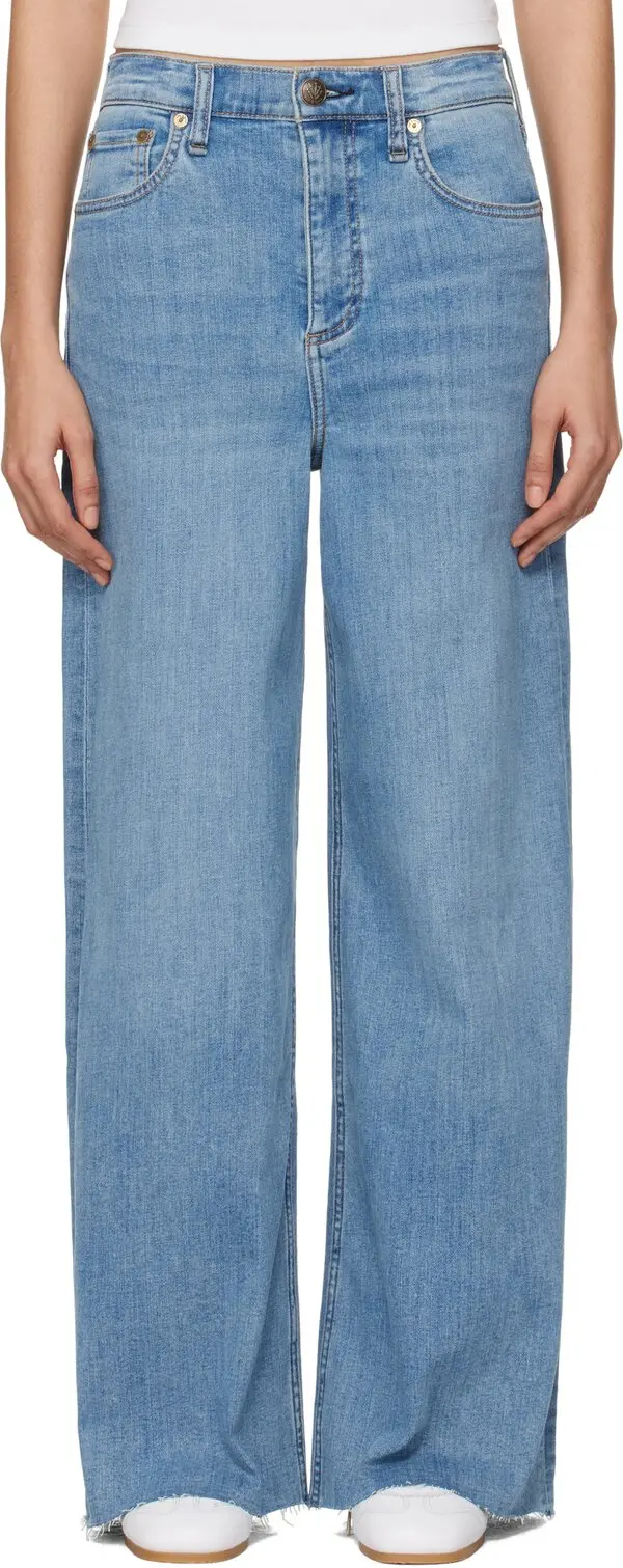 Rag & Bone Logo Patch Wide Leg Jeans