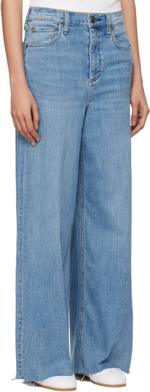 Rag & Bone Logo Patch Wide Leg Jeans