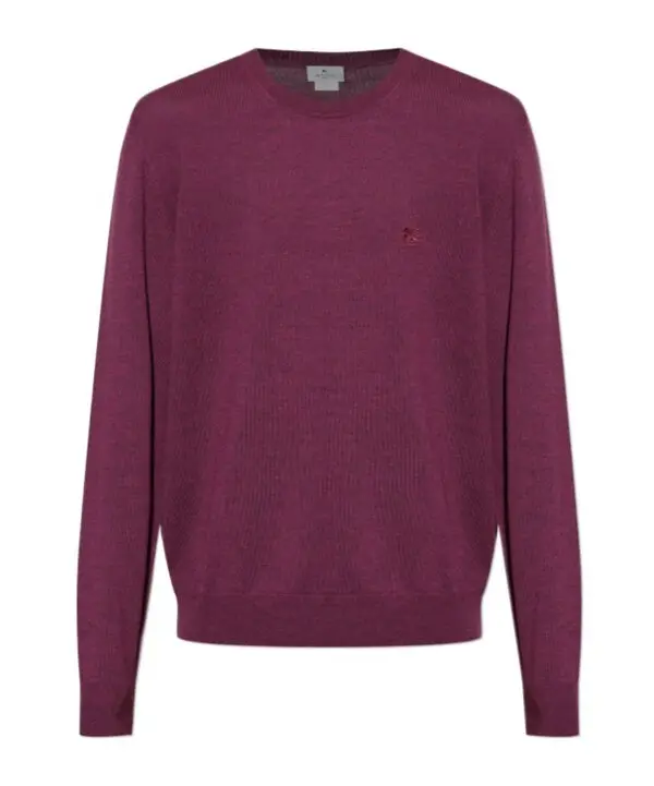 Etro Logo Embroidered Knitted Jumper - Red