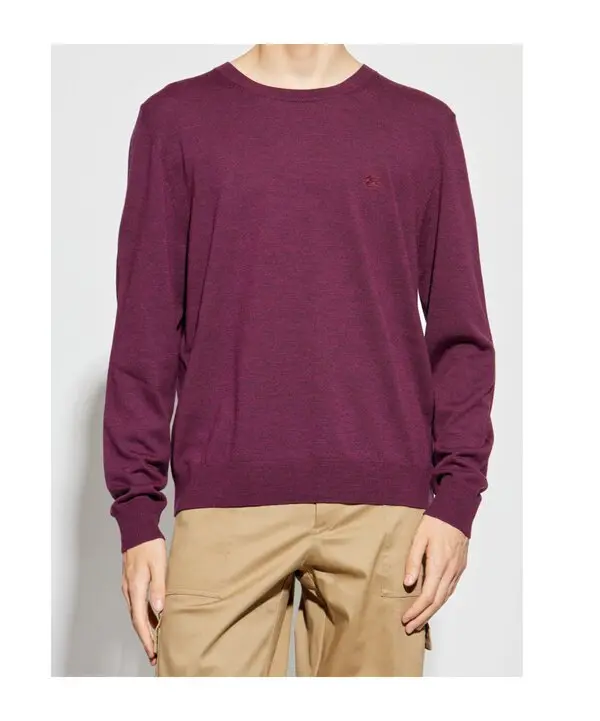 Etro Logo Embroidered Knitted Jumper - Red