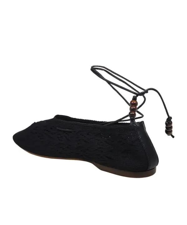 ALOHAS Rosemary Ballet Flats With Tie Fastening - Black
