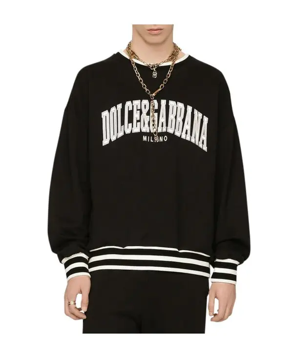 Dolce & Gabbana Logo Appliqué Varsity Sweatshirt - Black