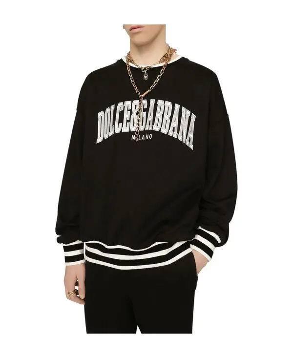 Dolce & Gabbana Logo Appliqué Varsity Sweatshirt - Black