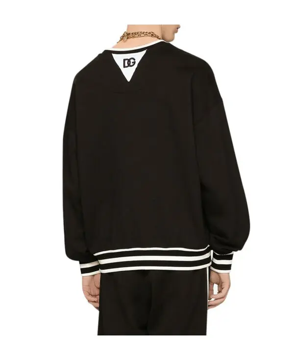 Dolce & Gabbana Logo Appliqué Varsity Sweatshirt - Black