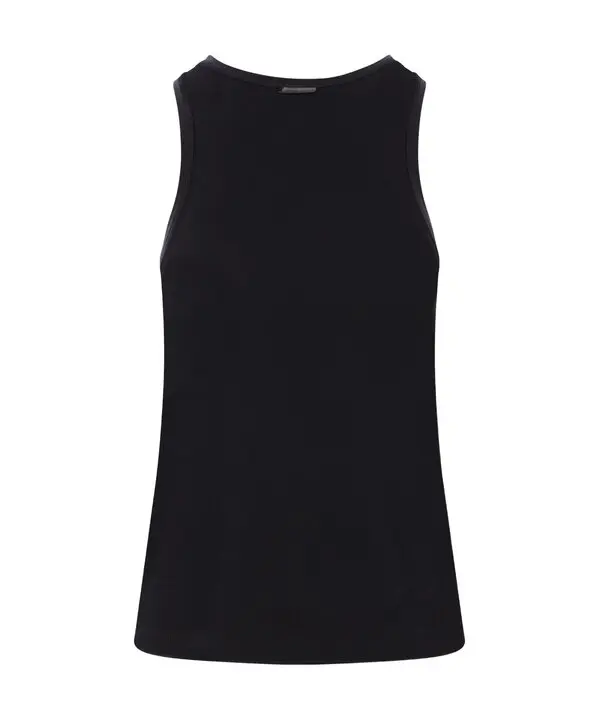 Brunello Cucinelli Embellished Round Neck Tank Top - Black