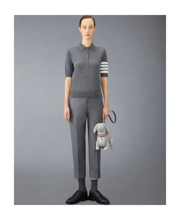Thom Browne Four-bar Stripe Detail Short Sleeve Polo