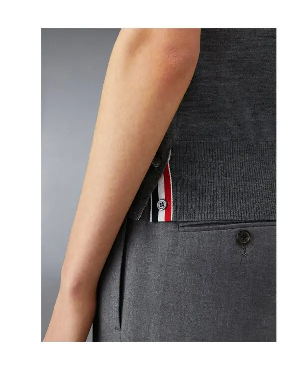 Thom Browne Four-bar Stripe Detail Short Sleeve Polo