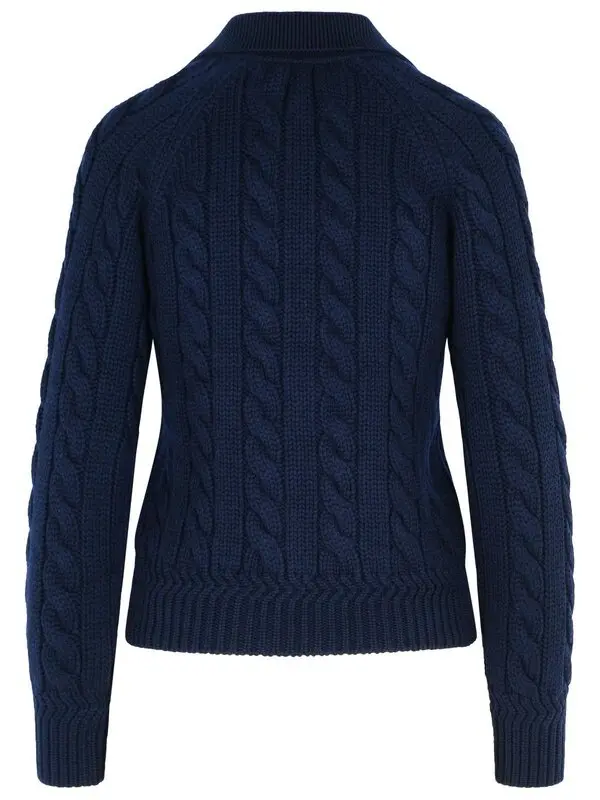 Bally Logo Patch Cable Knit Buttoned Jumper - No