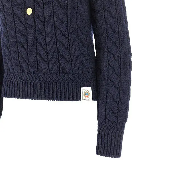 Bally Logo Patch Cable Knit Buttoned Jumper - No